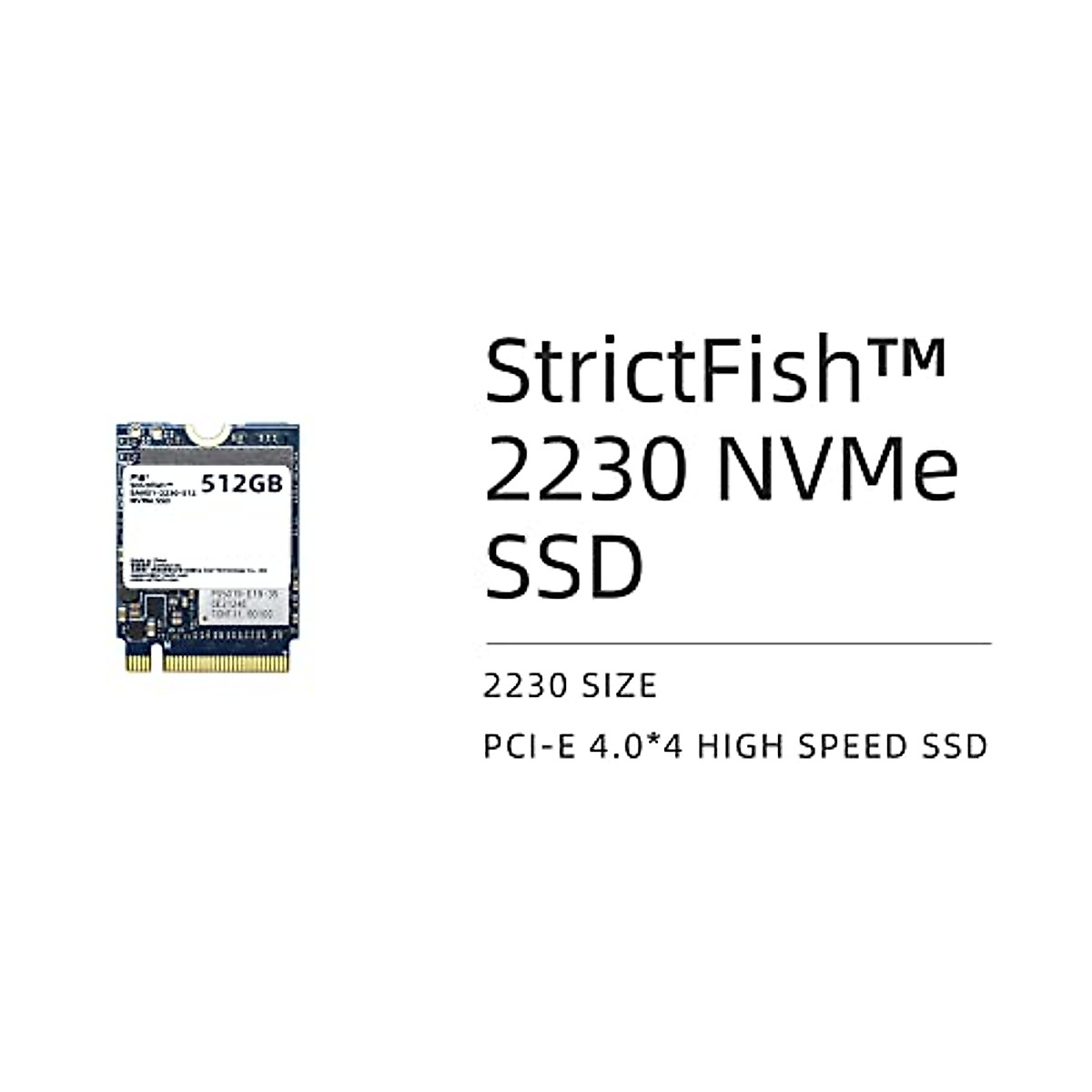 StrictFish 256GB PCIe Gen4x4 M.2 NVMe SSD 2230 PCI-E 4.0x4 Internal Solid State Drive 30mm PCIe M Key SANS1-2230 for Steam Deck, Surface, Laptop, and Desktop PC (256GB)