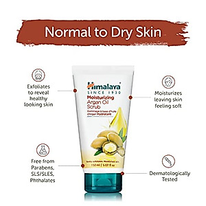 Himalaya Moisturizing Argan Oil Scrub to Soften Skin and Remove Dead Skin Cells, 5.07 Oz (150ml)