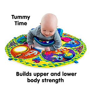 LAMAZE Spin and Explore Baby Gym and Tummy Time Baby Play Mat, Multi