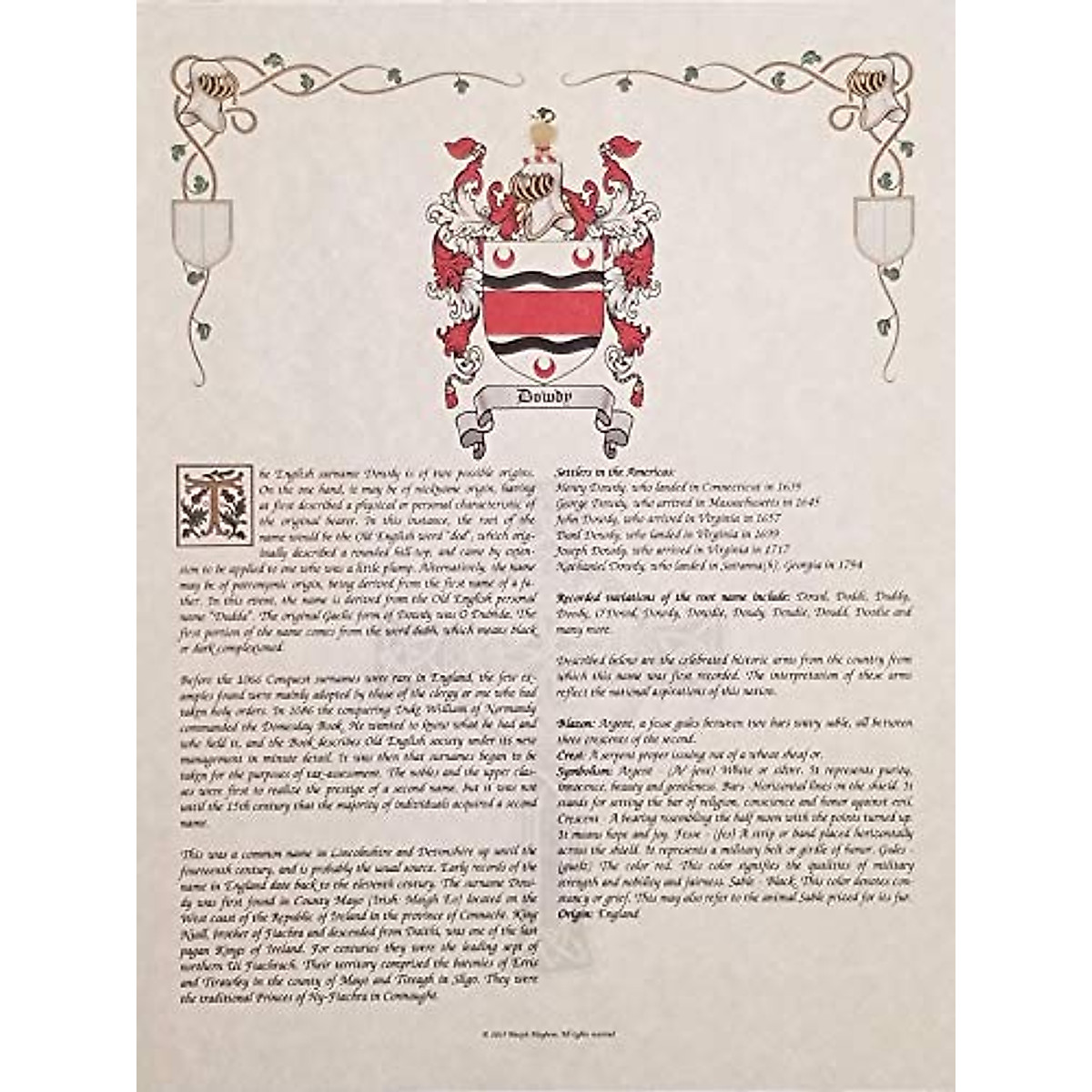 Mr Sweets Lapper Coat of Arms, Crest & History 8.5x11 Print - Name Meaning, Genealogy, Family Tree Aid, Ancestry, Ancestors, Namesakes - Surname Origin: English England