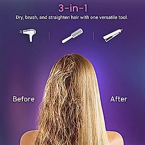 Hair Dryer Brush, Etekcity Blow Dryer Hot Air Brush for Women, One Step Hair Dryer and Styler Volumizer, Quattro Ionic Generator, Ceramic Coating & 3 Temperature Settings, ETL & CA65 Certified