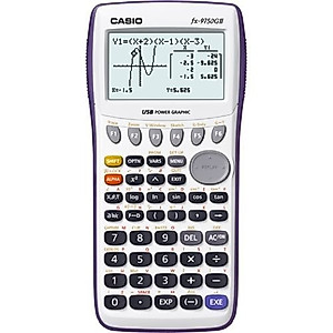 Casio Graphing Calculator with Large 21-Character x 8-line Display with Dual Screen Capability. 62K RAM with USB - White - New - Retail - FX-9750GIIWE-L-IH