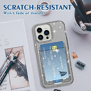 Petocase for iPhone 13 Pro Max Wallet Case 6.7in,Card Holder Slot Ultra Bling Slim Clear Flexible TPU Gel Rubber Soft Silicone Protective Phone Case for Apple iPhone 13 Pro Max-Clear Black