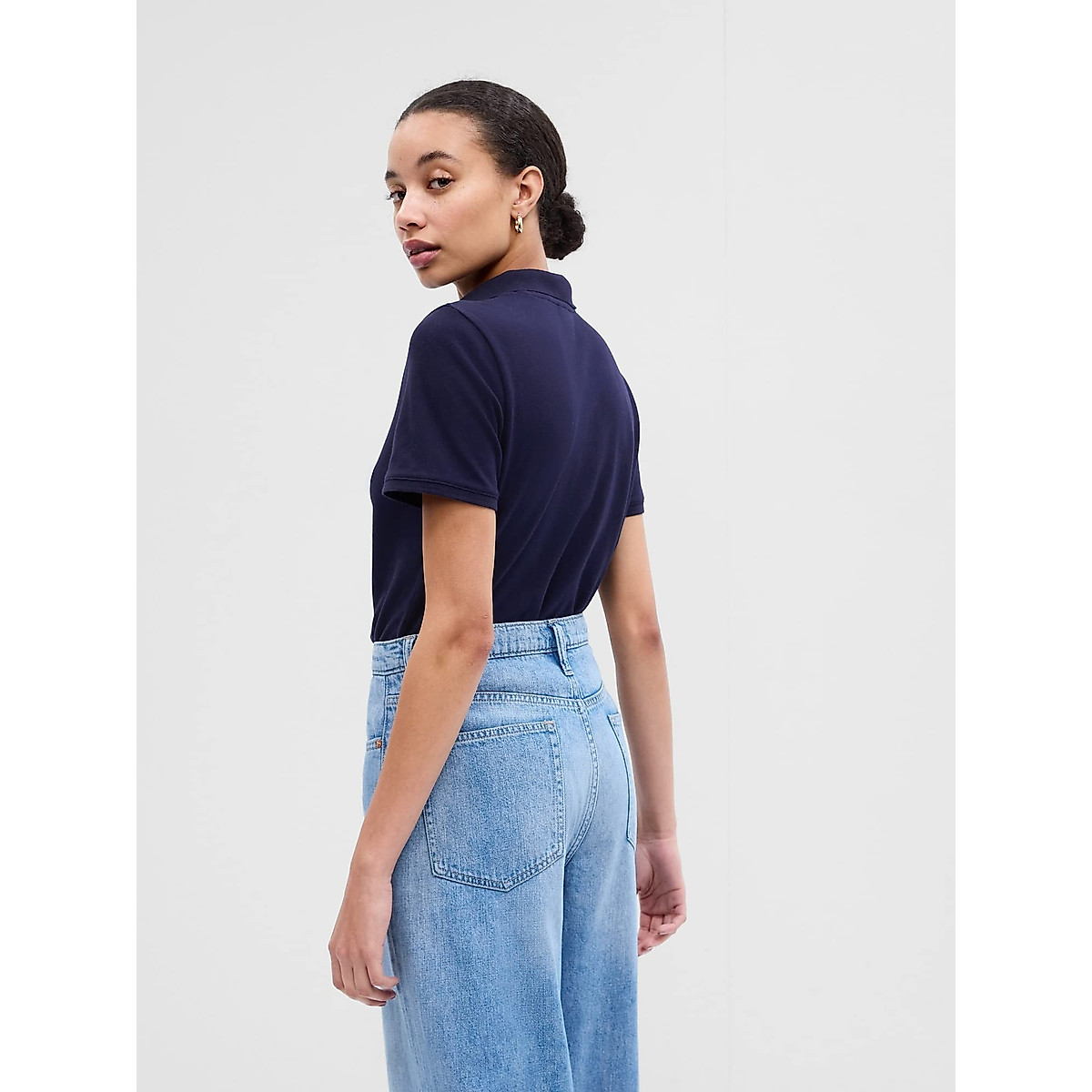 GAP Womens Short Sleeve Polo Navy Uniform M