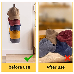 3 Pcs Hat Rack for Baseball Caps, Wall Mounted Wooden Hat Storage Organizer Hanger, Wall Vertical Hat Holder Caps Display Rack for Closet Door Bedroom Living Room Entryroom Laundry (Brown Wood)
