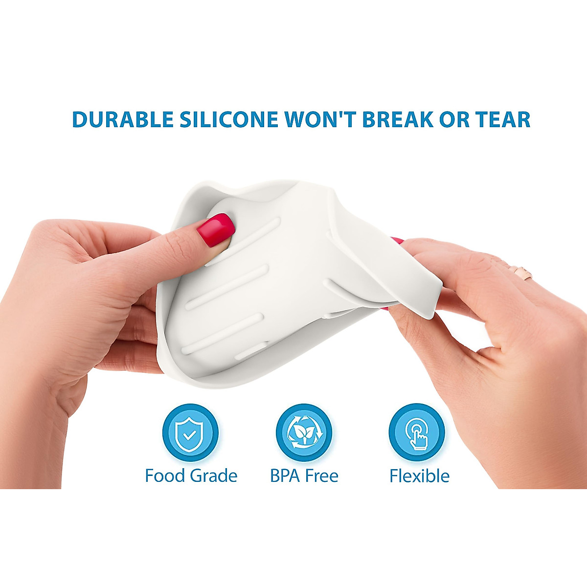 Silicone Soap Dish & Kitchen soap Tray - Self draining soap Dish, Soap Dish Shower | Silicone soap Holder | Soap Holder for Kitchen Sink | Small soap Dish - Durable Rubber Soap Dish with Drainage