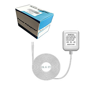 24V Doorbell Power Supply,24V Video Doorbell Power Adapter,Compatible with Arlo Nest Wyze Eufy Ring Doorbell Transformer (White 19.6 Feet)