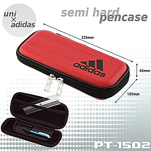 Mitsubishi Pencil Adidas PT1502AI04S24 Pencil Case AI04 Red Black Semi-Hard