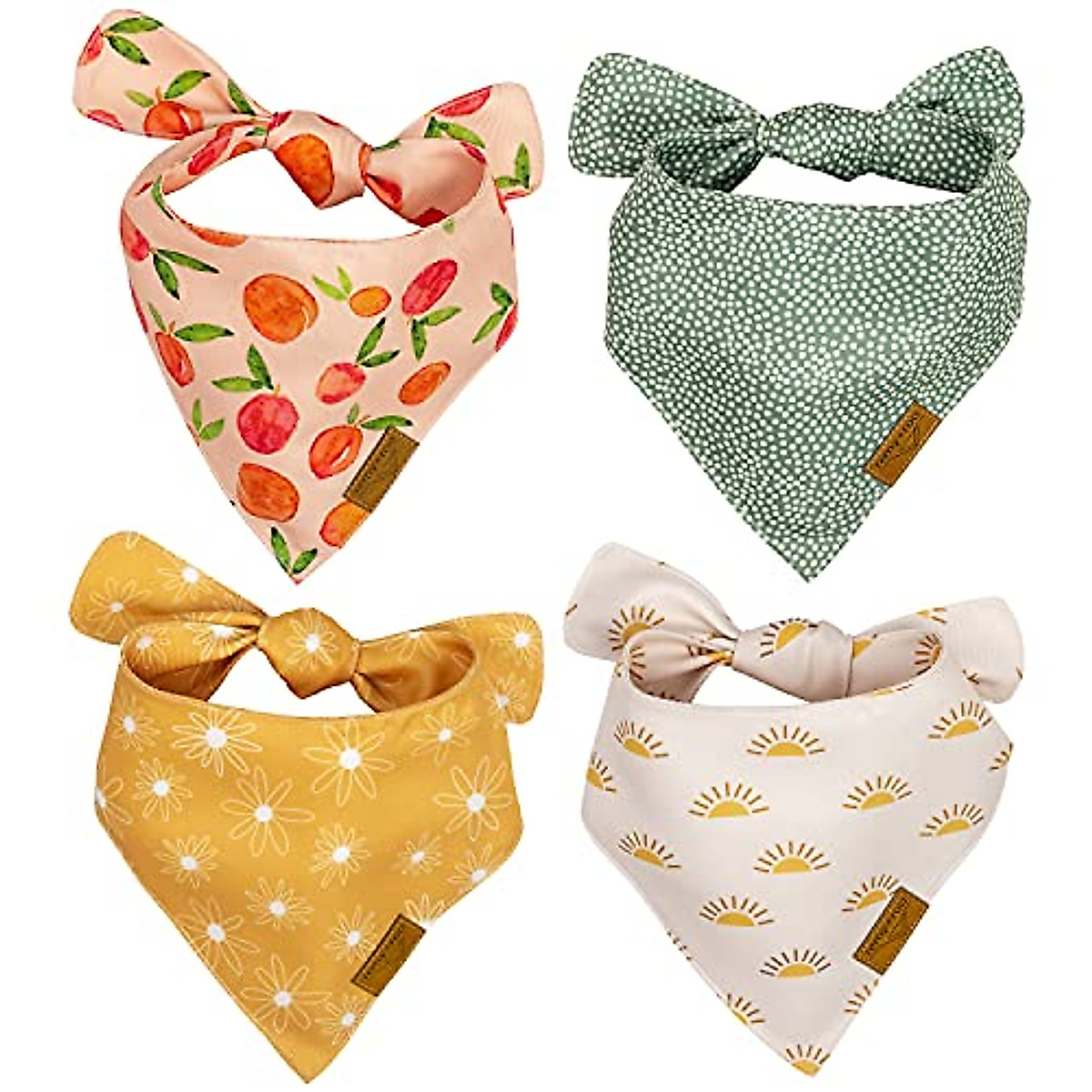Remy+Roo Dog Bandanas - 4 Pack | Kathrine Set | Premium Durable Fabric | Unique Shape | Adjustable Fit | Multiple Sizes Offered (Large)