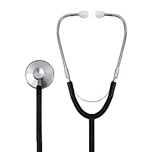 Dixie EMS Single Head Lightweight Stethoscope, Latex Free, for Doctors, Nurses, Students, Medical and Home Use - Black