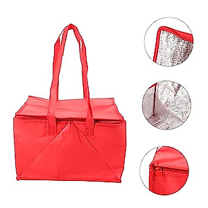 INOOMP Zip Ties Outdoor Insulation Zip Ties Outdoor Insulated Insulated Delivery Delivery for Hot Food Aluminum Tote Lunch Packing Non-woven Fabric Insulated Lunch Delivery Bag