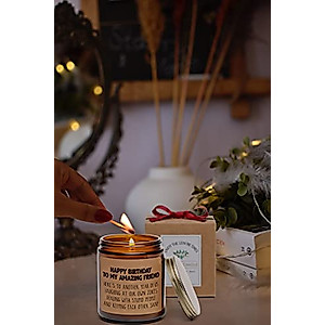 Happy Birthday Gifts Candle for Friend Funny Gift Candle for Men Women Partner BFF Coworker (Friend-BR)