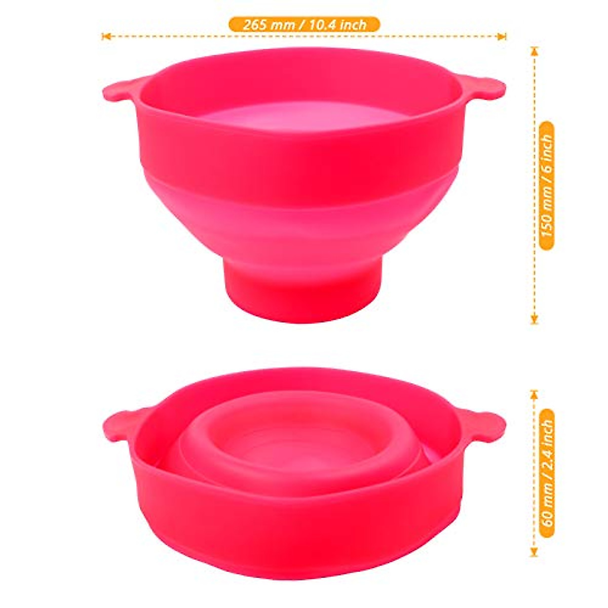 KUFUNG Kitchen Microwave Popcorn Popper Collapsible, BPA Free Silicone Popcorn Popper Microwave Collapsible Bowl, Quick & Easy Popcorn Popper Silicone Microwave (S, Rose Red)
