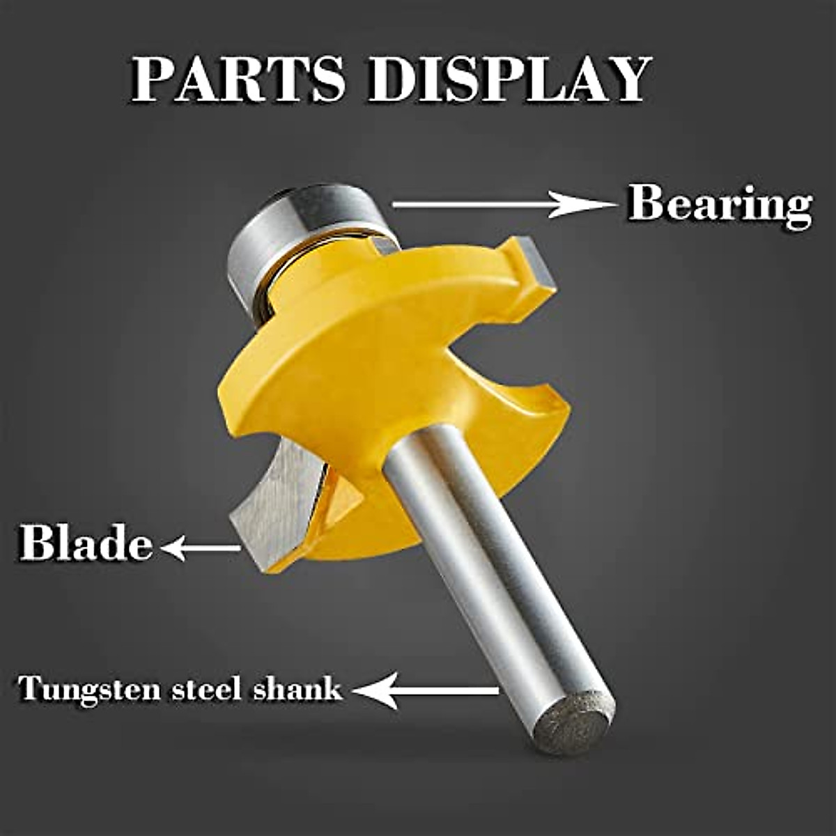 Yueqing Zhongji roundover Router bit 1/4 Shank Router bits 1/4 Shank 1/4-Inch Shank Roundover Edging Router Bit Set，Corner Rounding Edge Forming Bit Set， 1/8", 1/4", 3/8", 1/2" Radius (4 Pack)