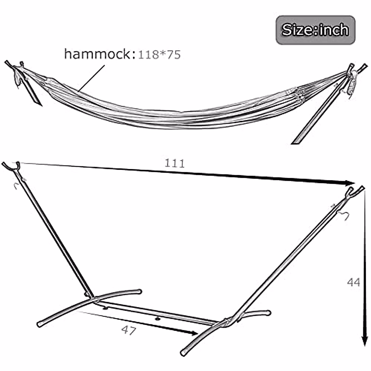 FDW Double Hammock Stands Portable Hammock Stand Heavy Duty Steel Stand for Outdoor Patio or Indoor (Blue)