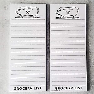 Bon Appetit Pig Refrigerator Notepads Grocery List - Set of Two Pads