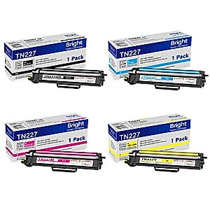 pgisoxt 4 Pack TN-227BK/C/M/Y New Version Toner Cartridge: Compatible TN-227 TN 227 Replacement for Brother MFC-L3710CW L3750CDW L3730CDW HL-3210CW 3270CDW 3230CDW DCP-L3510CDW Printer