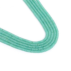 Natural Stone Rondelle Beads for Jewelry Making,Loose Beads for DIY Bracelet Necklace Jewelry Making (2x4mm) (Green)