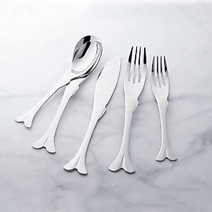Supreme Housewares 20-Piece Fish Shaped Flatware Set, 18/8 Stainless Steel Silverware Cutlery Set, Service for 4, Mirror Polished, Dishwasher Safe (Fish)