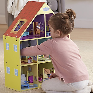 Peppa Pig Wooden Deluxe Playhouse, 8 Rooms, Includes 2 Fun Figures and 29 Accessories, Made of Responsibly Sourced Wood, for Ages 3 and Up (Amazon Exclusive)