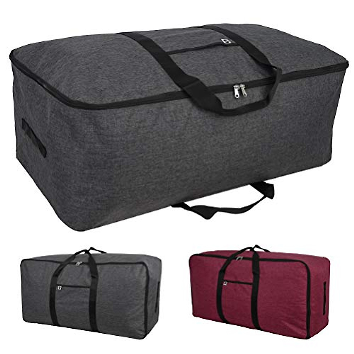 ITAVL 70L Large capacity Storage Bag ,Sturdy 500D heather material super strong ,Ideal for bedding ,Pillows,Duvets,Clothes or moving home use . (Dark Grey-24")