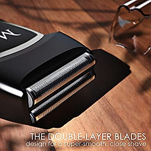 Memorism Multifunction Men’s Grooming Kit - Foil Shaver 4-Attachment Body Hair, Nose, Beard Trimmer with Adjustable Guard Heights - Rechargeable with LED Display Blizz GS5 (Black)