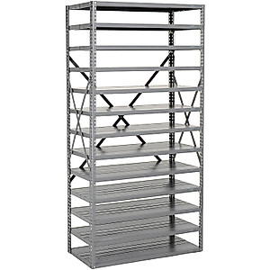 Global Industrial Open Bin Shelving Without Bins, 13 Shelves, 36x18x73