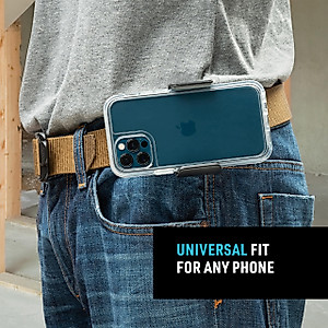 Nite Ize Squeeze Clippable Phone Holder - Cell Phone Accessories with Universal Design - Compatible with iPhones & Samsung Phones - Easy-to-Squeeze Clippable Phone Holder with 360 Rotating Clip