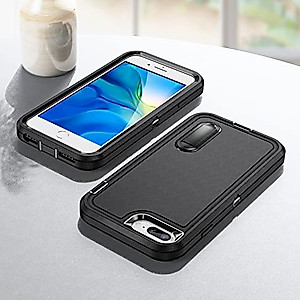 IDweel iPhone 8 Plus Case,iPhone 7 Plus/iPhone 6S Plus/iPhone 6 Plus Case with Build-in Kickstand,Heavy Duty Protection Shockproof Anti-Scratch Slim Fit Protective Durable Hard Cover,Black
