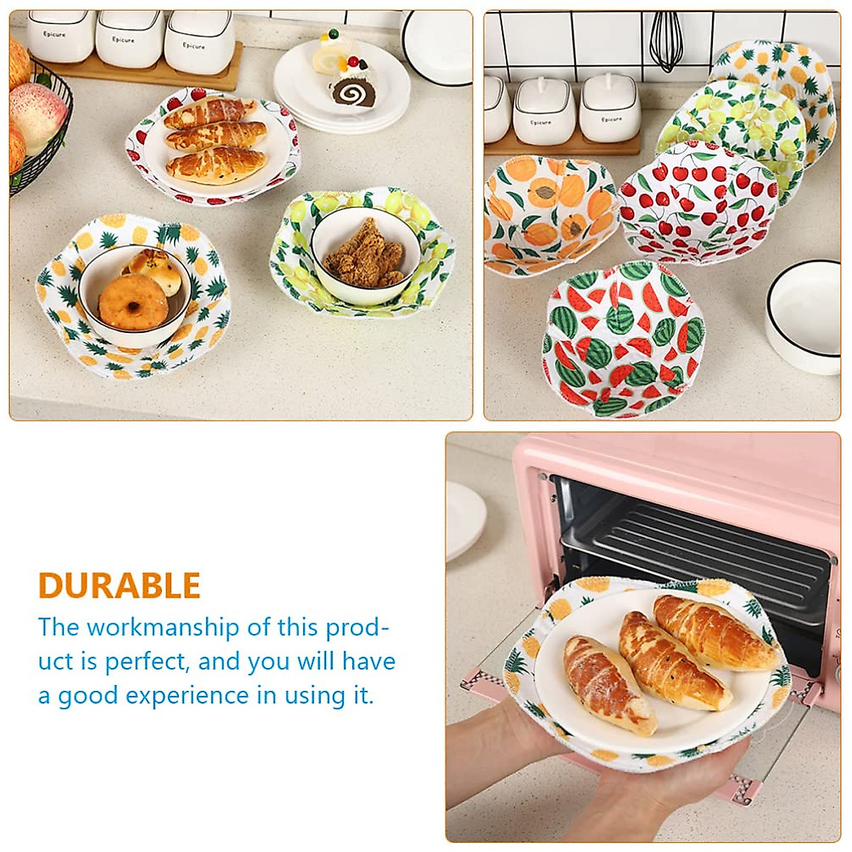 Tofficu 5Pcs Microwave Bowl Holders Hot Safe Microwave Bowl Holders for Kitchen Use