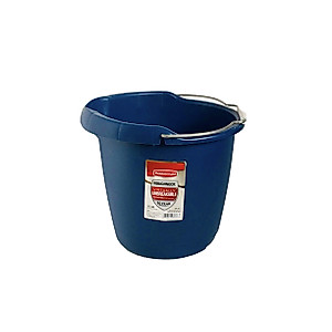 Rubbermaid Commercial Products 15QT Round Bucket, Blue, Comfortable/Durable Pour Handle, Sturdy Pail Bucket for Household Cleaning/Mopping