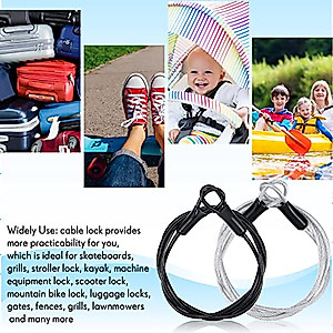 4 Pieces Long Outdoor Travel Security Cable Lock Outdoor Travel Security Loop Cable Lock Braided Steel Coated Safety Cable Luggage Lock Double Loop Lightweight Lock, 3 mm, 40 Inch Long