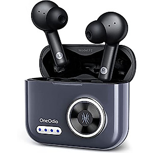 OneOdio True Wireless Earbuds, F2 Wireless Headphones,10mm Drivers with Deep Bass, 48H Playtime, Tiny Size Wireless Earbuds for Commute, Work, Workout, Running Grey