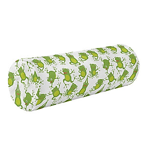 Vnurnrn Frog Neck Support Pillow Round Neck Roll Bolster Cylinder Pillow Cervical Pillows Shoulder Pillow for Leg Knee Back Head Support for Bedroom Camp Work Women Men