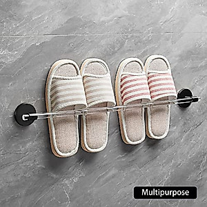 Bathroom Towel Bar Acrylic Shower Towel Rack for Bathroom Drill Free Bath Accessories Kitchen Towel Holder Wall Mounted 15.7 Inches Matte Black