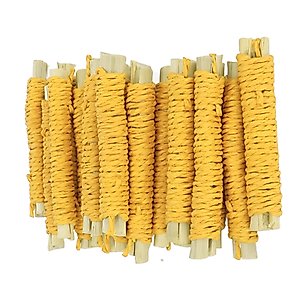 Pssopp Bunny Chew Toys, 20pcs Pet Sweet Bamboo Sticks Hamster Rabbit Chew Toys Rabbit Toys Bunny Chew Toys for Rat Guinea Pig Chinchilla Gerbils Squirrel (Yellow)
