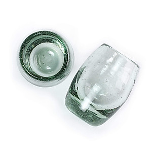 Handmade con Amor - 2 oz Hand Blown Mexican Tequila Shot Glasses - Set of 4, 2 fl oz each, Clear