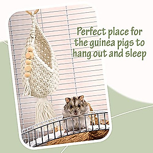 97 DECOR Rat Hammock for Cage - Hamster Hammock, Ferret Hammock for Cage Sleep Sack, Guinea Pig Hide, Hanging Hamster Beds, Small Animal Hammocks for Rats & Ferrets, Pet Rat Cage Accessories (Macrame)