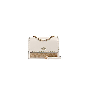 COACH Klare Crossbody In Signature Canvas With Rivets (IM/Light Khaki Multi)