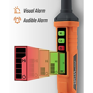 TopTes PT210 Gas Leak Detector, Natural Gas Detector with Audible & Visual Alarm, Locating The Source of Propane, Methane, and Combustible Gas Leaks for Home and RV (Includes Battery x2) - Orange