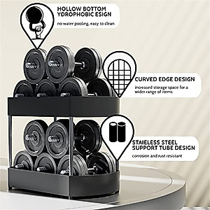 JZVXX Under sink organizers and storage, Bathroom kitchen cabinet organizer, Anti Rust- Hydrophobic design- Extra large volume- Black(zwj-hs-1)