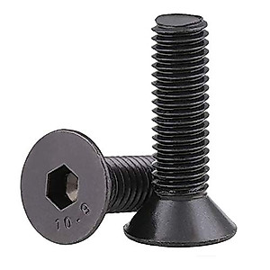 FullerKreg M8-1.25 x 35mm DIN 7991 Hex Drive Class 10.9 Black Oxide Finish Alloy Steel Flat Socket Cap Screw (Pkg of 15)