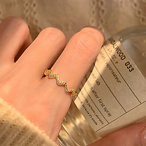 LOVECOM 925 Sterling Silver Wave Rings with Zircon, To My Love Highs and Lows Wave Stacking Ring Specific Inspirational Ring Encouragement Gift for Women Friends