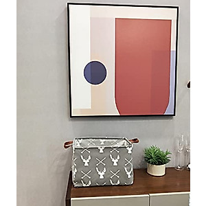 HIYAGON Baby Storage Basket Cute Toy Basket for Boys and Girls Kids Storage Bin Organizer Box Gift Basket Empty Rectangular Deer Room Decor for Home(Grey deers)