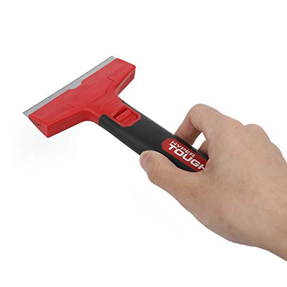 Hyper Tough 4-INCH GLASS & TILE SCRAPER + 3-BLADES Comfortable Non-Slip Handle