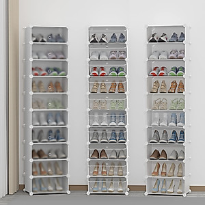 HOMIDEC Shoe Storage, 10-Tier Shoe Rack Organizer for Closet 20 Pair Narrow Shoes Shelf Cabinet for Entryway, Bedroom and Hallway