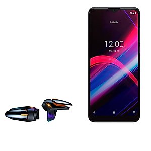 BoxWave Gaming Gear Compatible with T-Mobile REVVL 4+ - Touchscreen QuickTrigger Auto, Trigger Buttons Autofire Gaming Mobile FPS - Jet Black