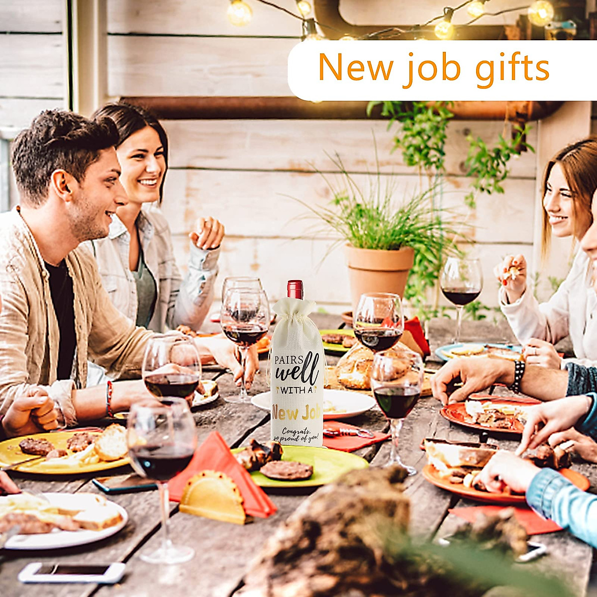 New Job Gifts Wine Bag, 1PC Congratulations Gifts for Women or Men, Congrats on New Job, Promotion Gift, Coworker Leaving Gift, Pairs Well With New Job Congrats So Proud of You