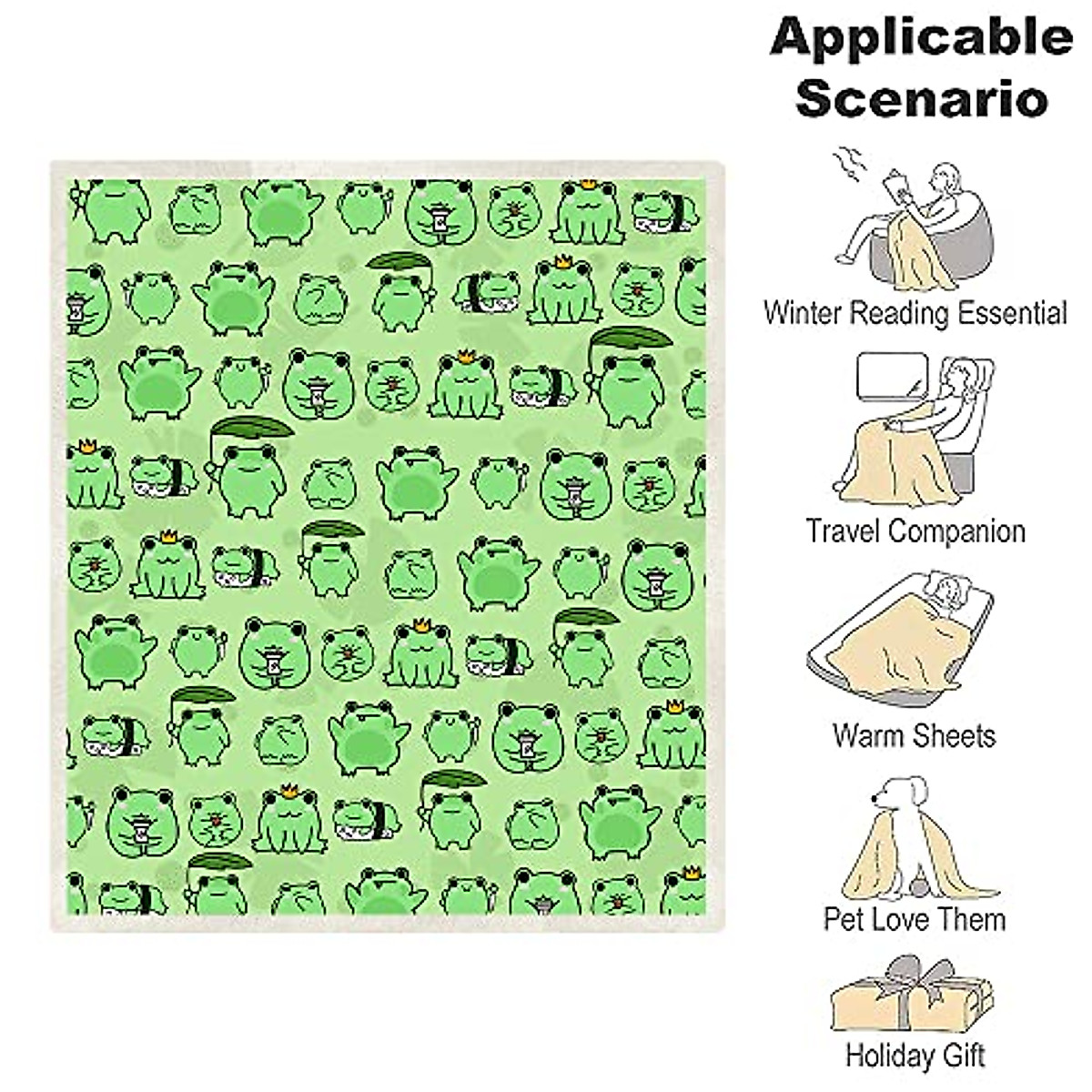 Juirnost Frog Blanket Frog Gifts for Women Frog Gifts for Frog Lovers Soft and Cozy Throw Blanket for Couch Sofa Bed Living Dorm Room Home Decor 50X60inch Soft Warm Lightweight