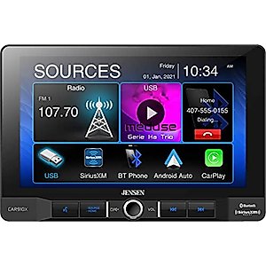 Jensen CAR910X 9 inch Mechless Multimedia Receiver with Apple CarPlay l Android Auto l SiriusXM-Ready l Built-in Bluetooth l 240 Watts MOSFET Power (60W x 4) (Renewed)